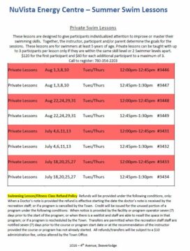 Swimming Lessons - Beaverlodge