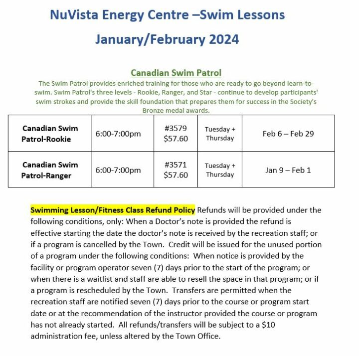 Swimming Lessons - Beaverlodge